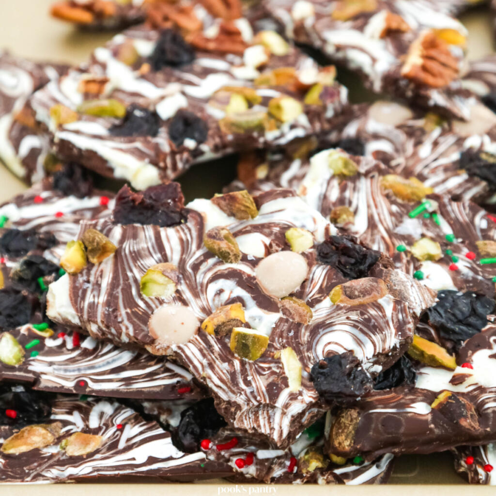 Fruit and nut chocolate bark recipe - Pook's Pantry Recipe Blog