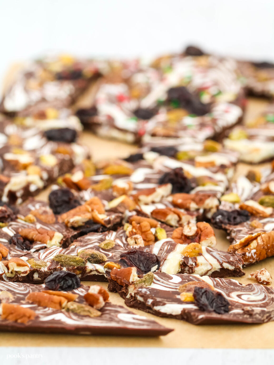 Fruit and nut chocolate bark recipe - Pook's Pantry Recipe Blog