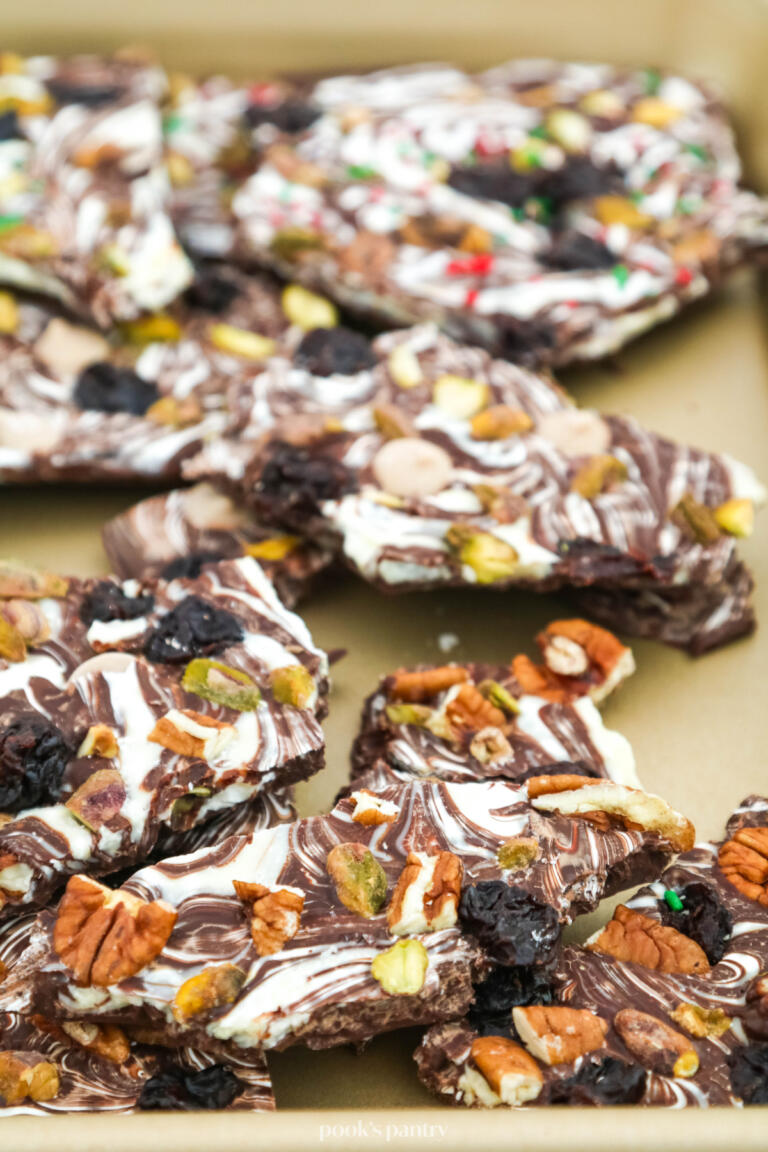 Fruit and nut chocolate bark recipe - Pook's Pantry Recipe Blog